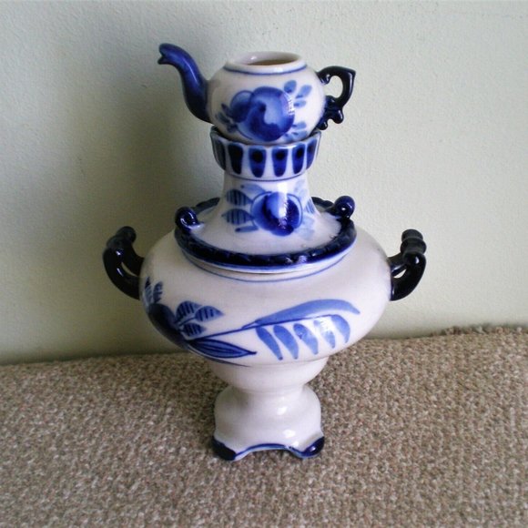 GZHEL | Accents | Vintage Russian Ussr Handmade Porcelain Gzhel Cobalt ...